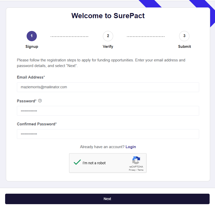 Creating a SurePact Account