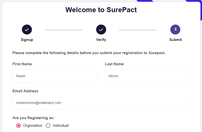 Creating a SurePact Account